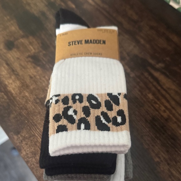 Steve Madden | Accessories | Steve Madden Crew Socks Black White Gray ...